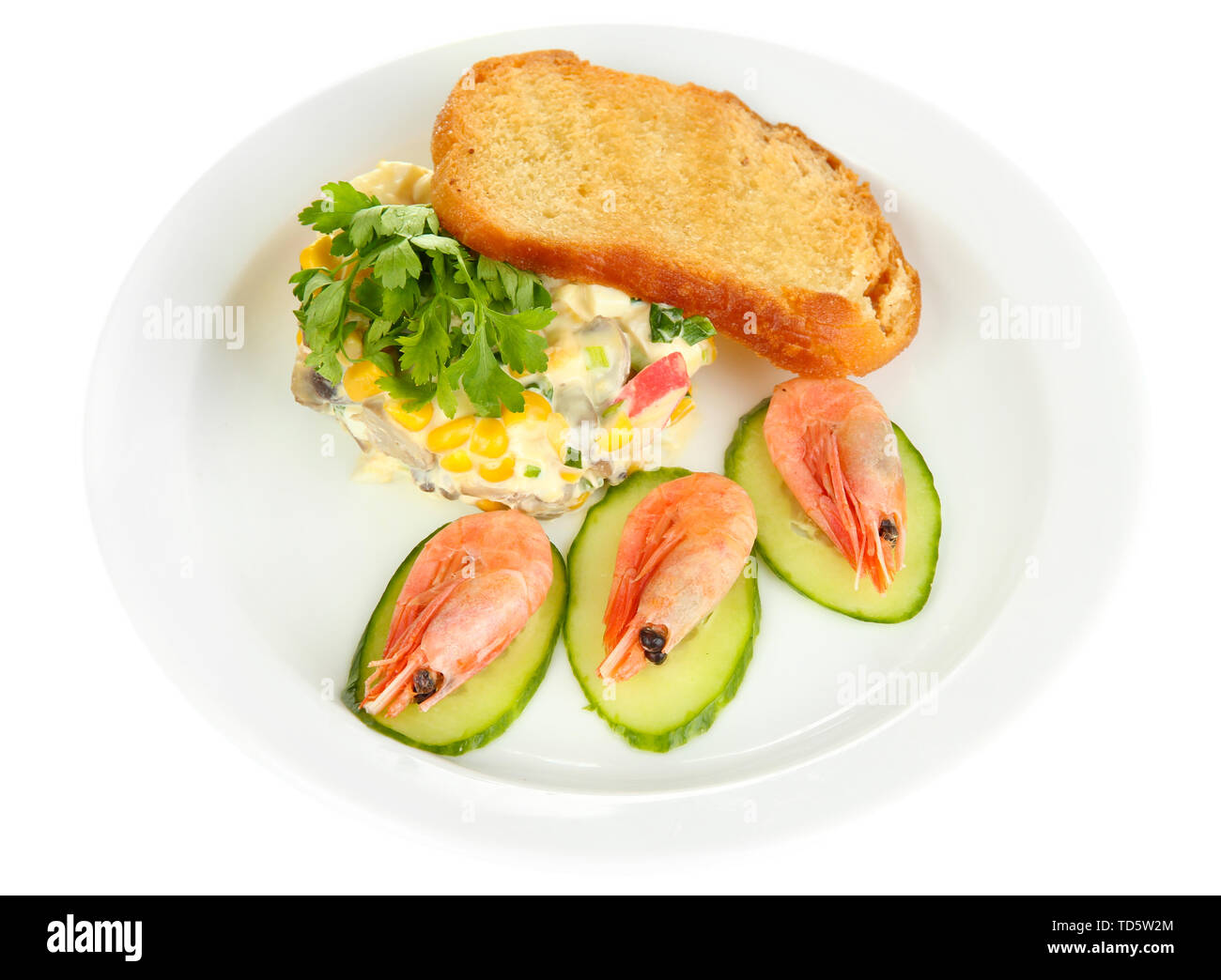 Small portion of food on big plate isolated on white Stock Photo - Alamy