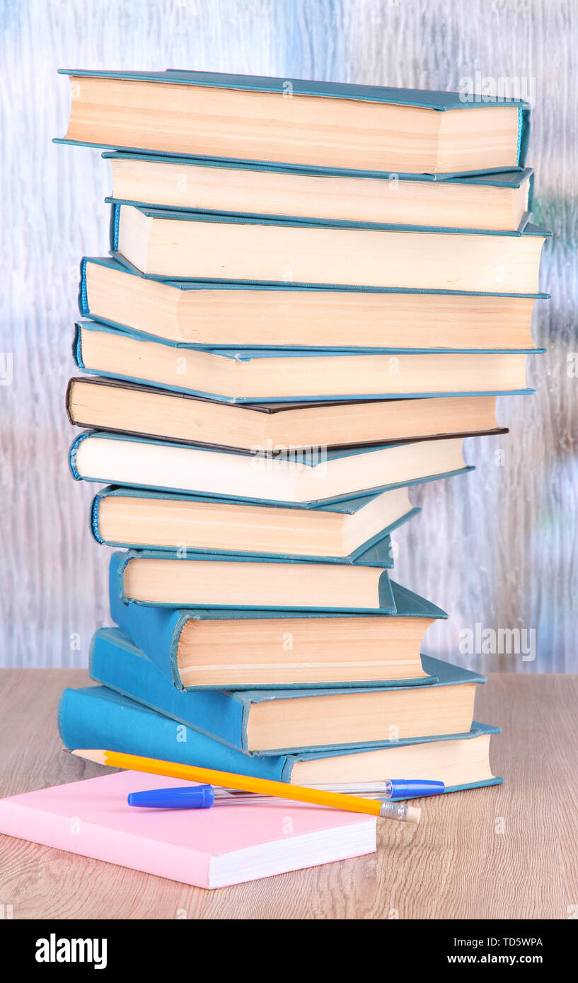 Spiral books on bright background Stock Photo - Alamy