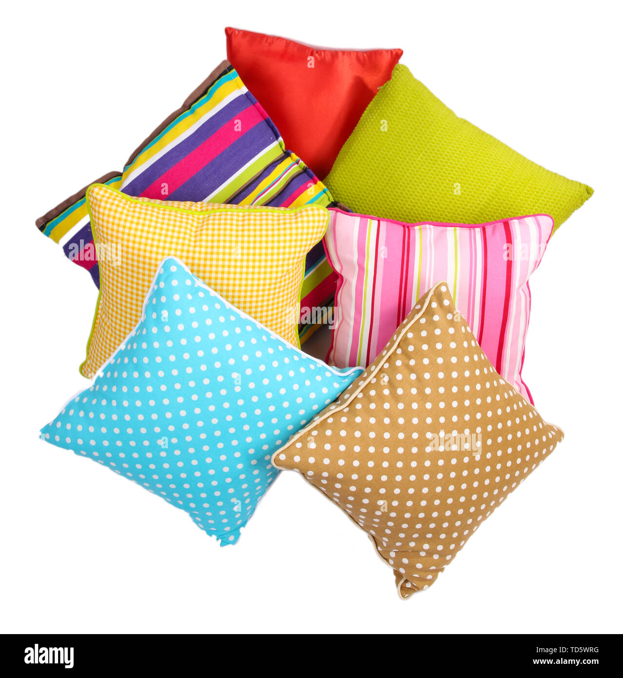 Many various pillows isolated on white Stock Photo - Alamy