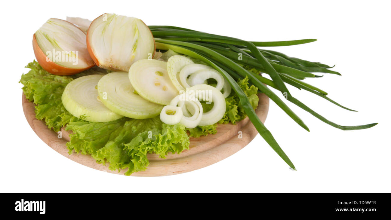 Composition with herbs and onions isolated on white Stock Photo - Alamy