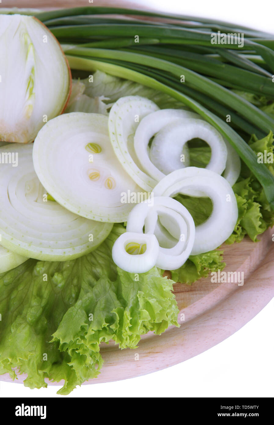 Composition with herbs and onions isolated on white Stock Photo - Alamy