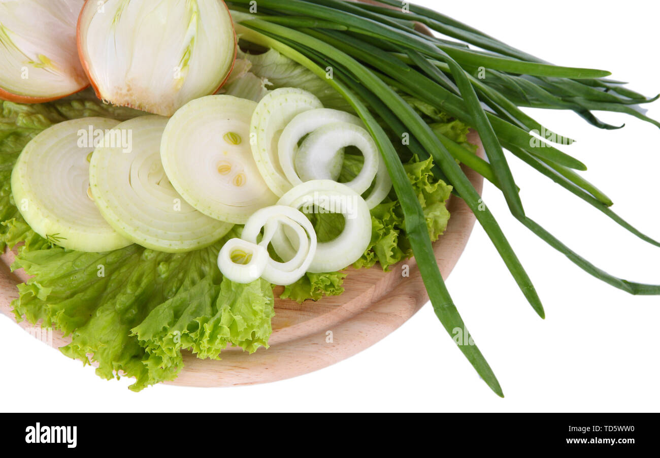 Composition with herbs and onions isolated on white Stock Photo - Alamy