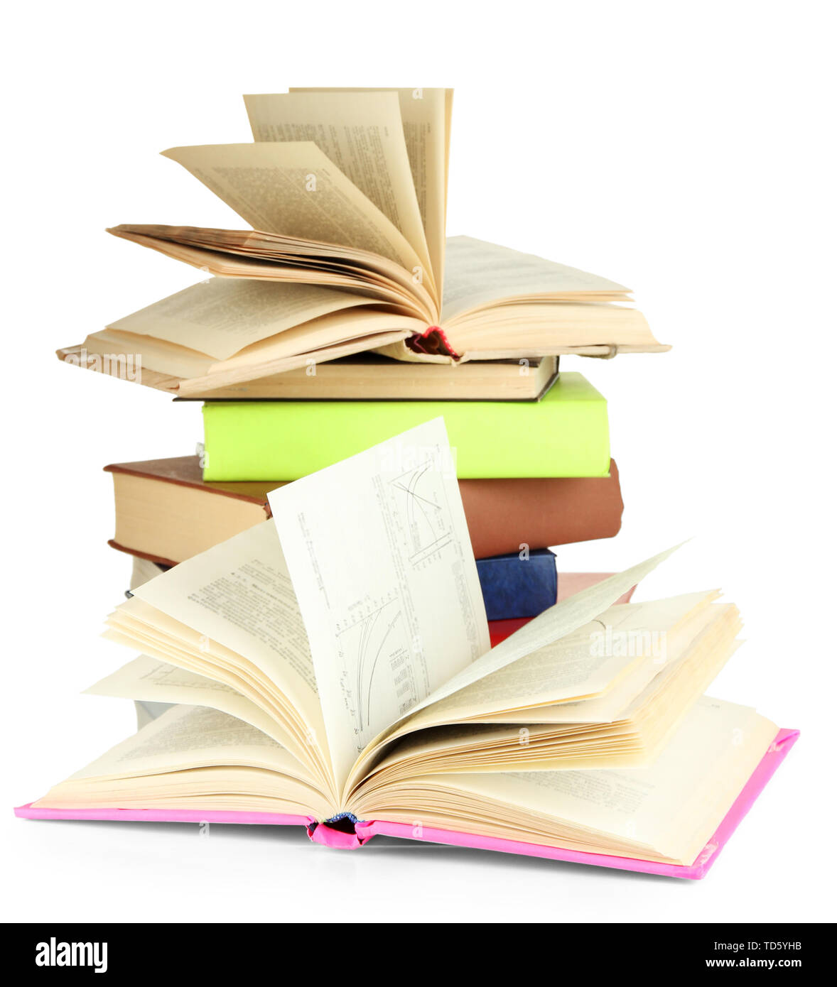 Stack of books isolated on white Stock Photo - Alamy