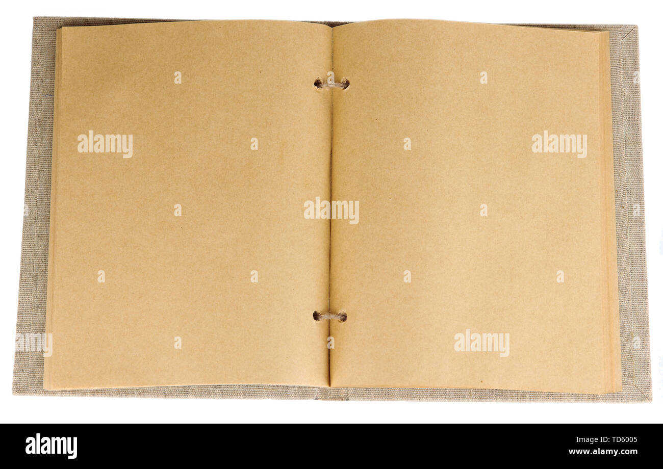 Beautiful old notebook isolated on white Stock Photo - Alamy