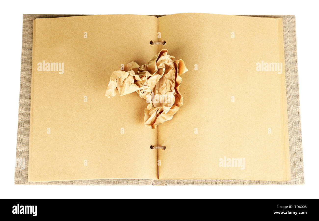 Beautiful old notebook isolated on white Stock Photo - Alamy
