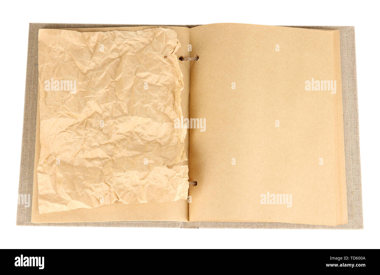 Beautiful old notebook isolated on white Stock Photo - Alamy