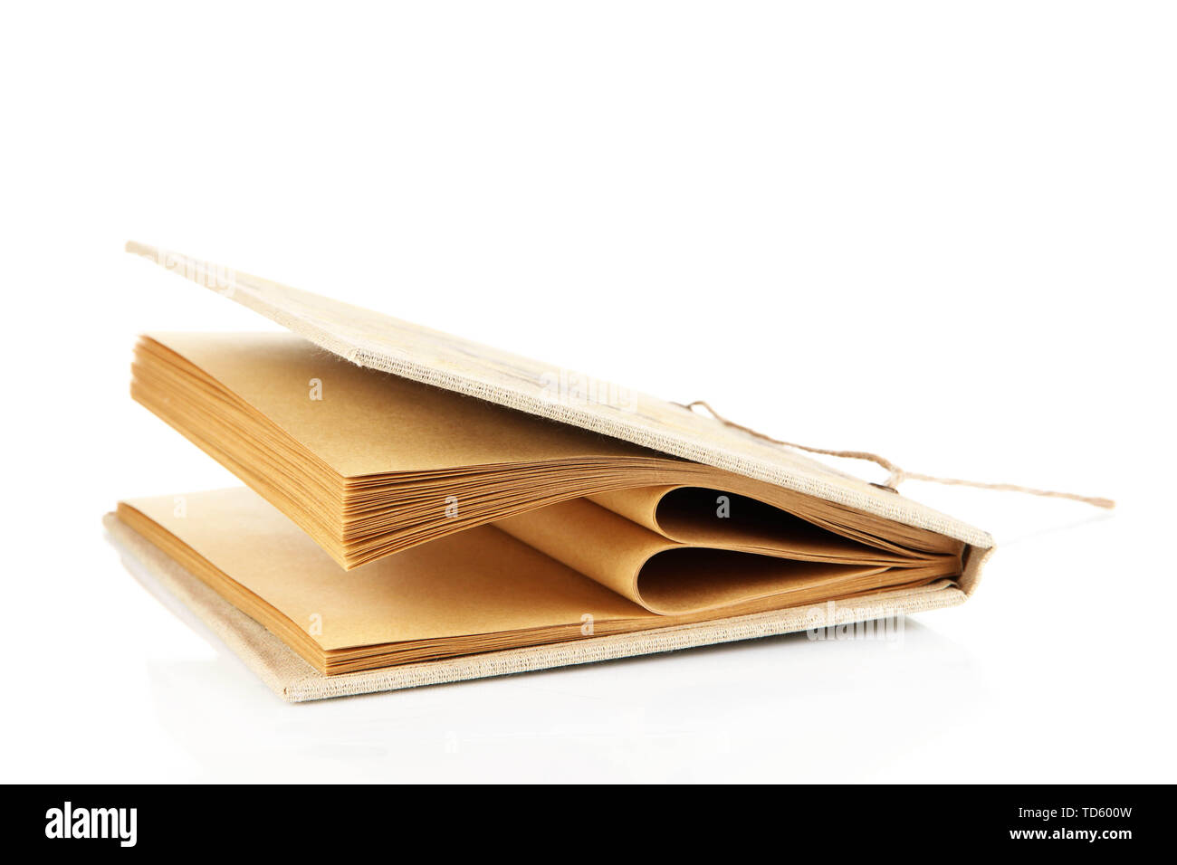 Beautiful old notebook isolated on white Stock Photo - Alamy