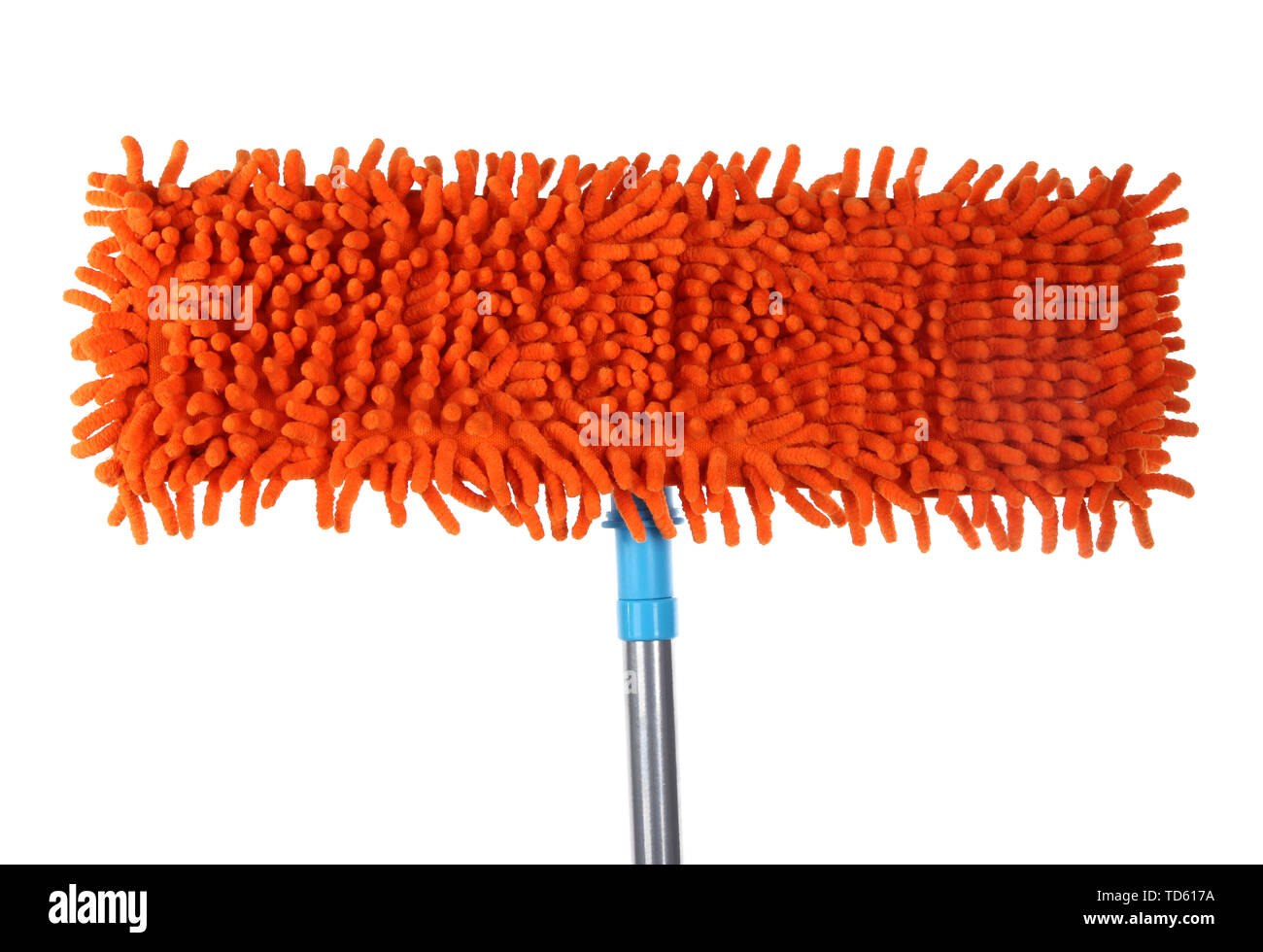 Orange mop for floor isolated on white Stock Photo - Alamy
