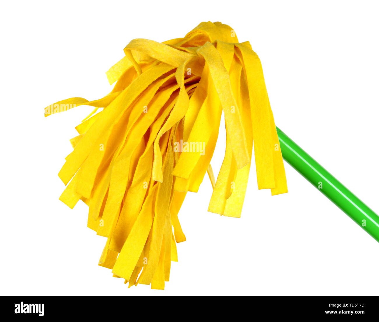 Yellow mop for floor isolated on white Stock Photo - Alamy