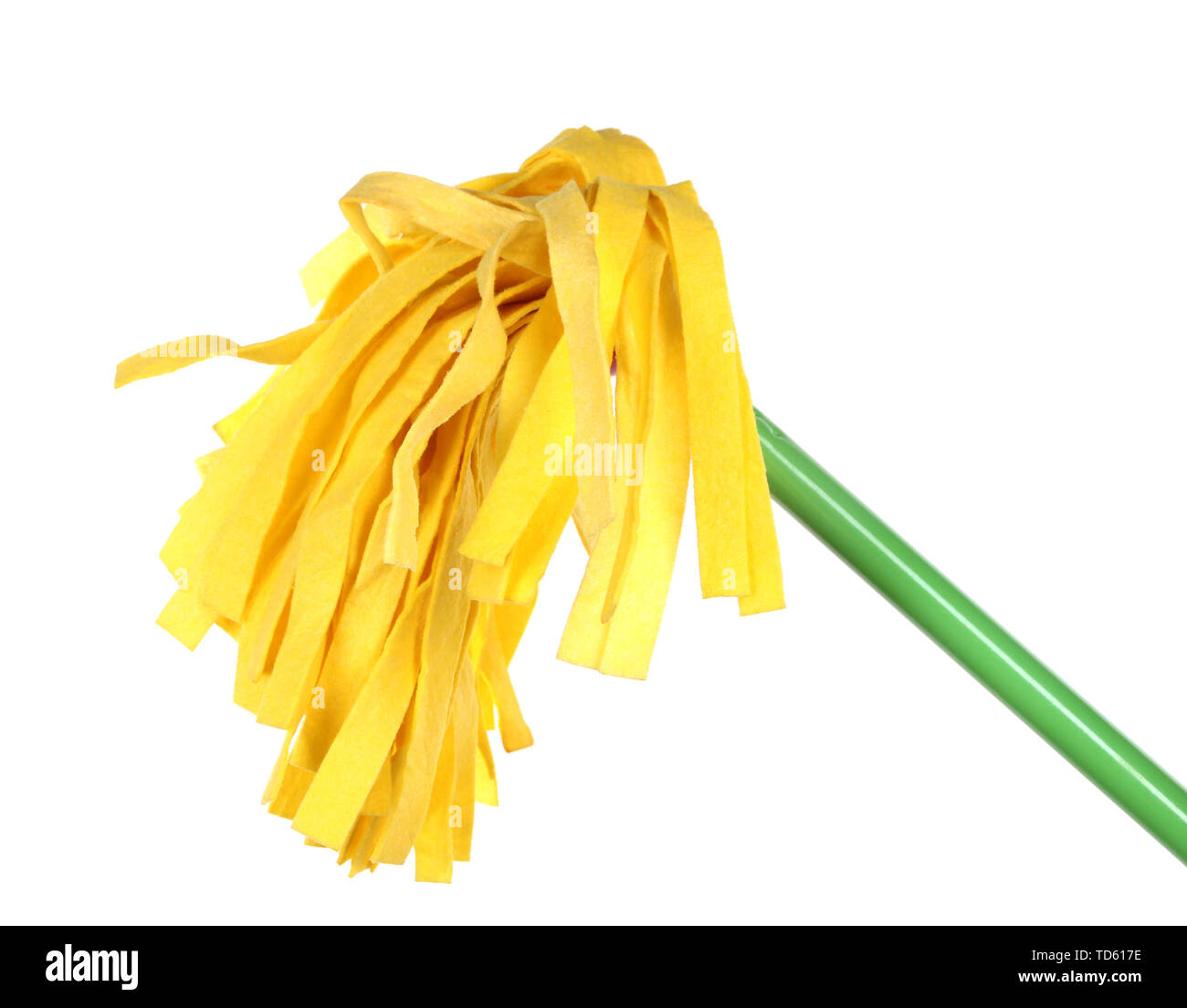 Yellow mop for floor isolated on white Stock Photo - Alamy