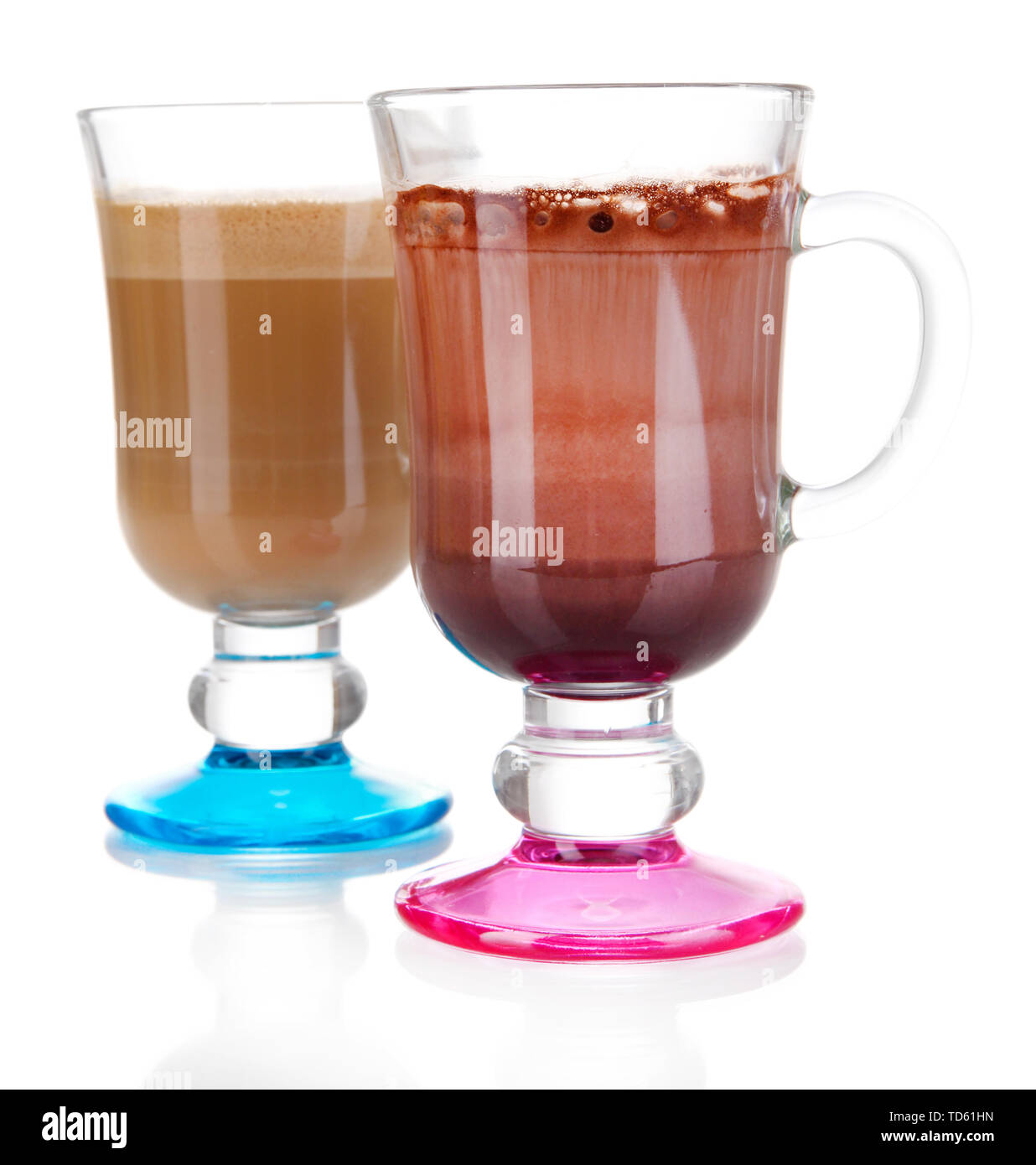 Layered coffee isolated on white Stock Photo - Alamy