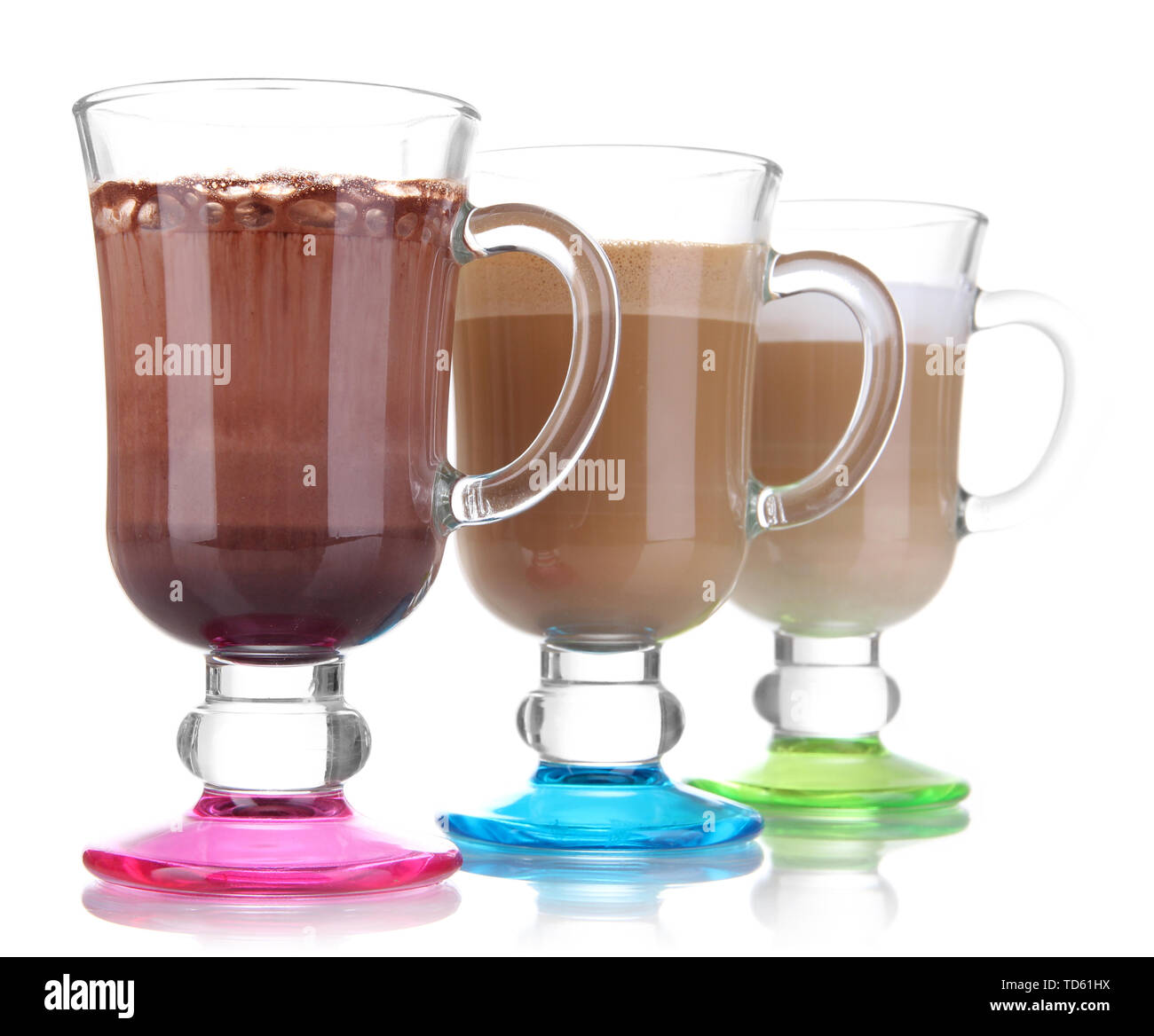 Layered coffee isolated on white Stock Photo - Alamy