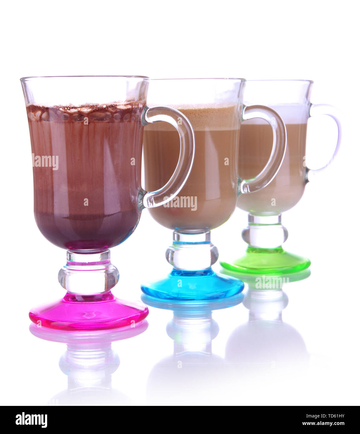 Layered coffee isolated on white Stock Photo - Alamy