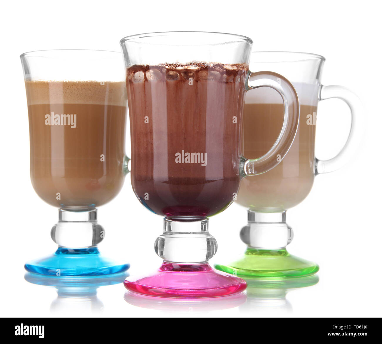 Layered coffee isolated on white Stock Photo - Alamy