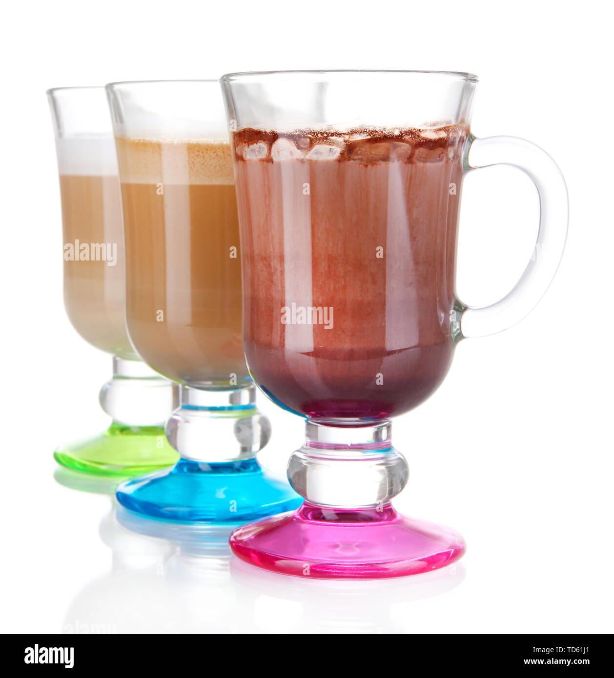 Layered coffee isolated on white Stock Photo - Alamy