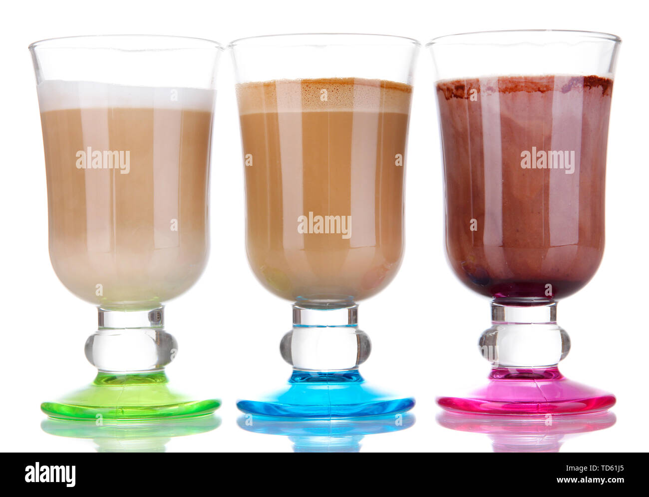 Layered coffee isolated on white Stock Photo - Alamy