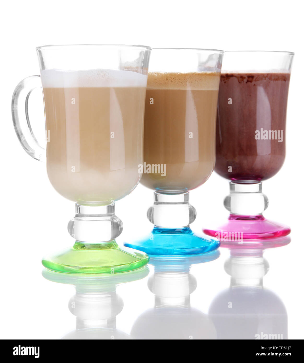 Layered coffee isolated on white Stock Photo - Alamy