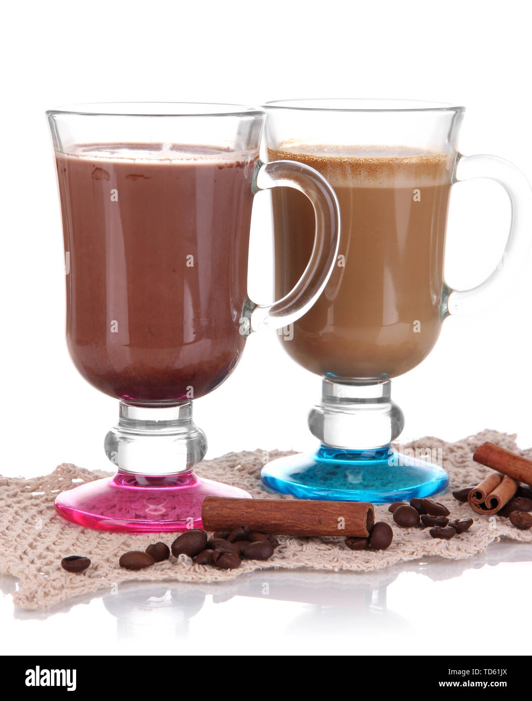 Layered coffee isolated on white Stock Photo - Alamy