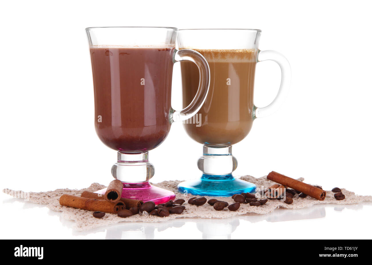 Layered coffee isolated on white Stock Photo - Alamy