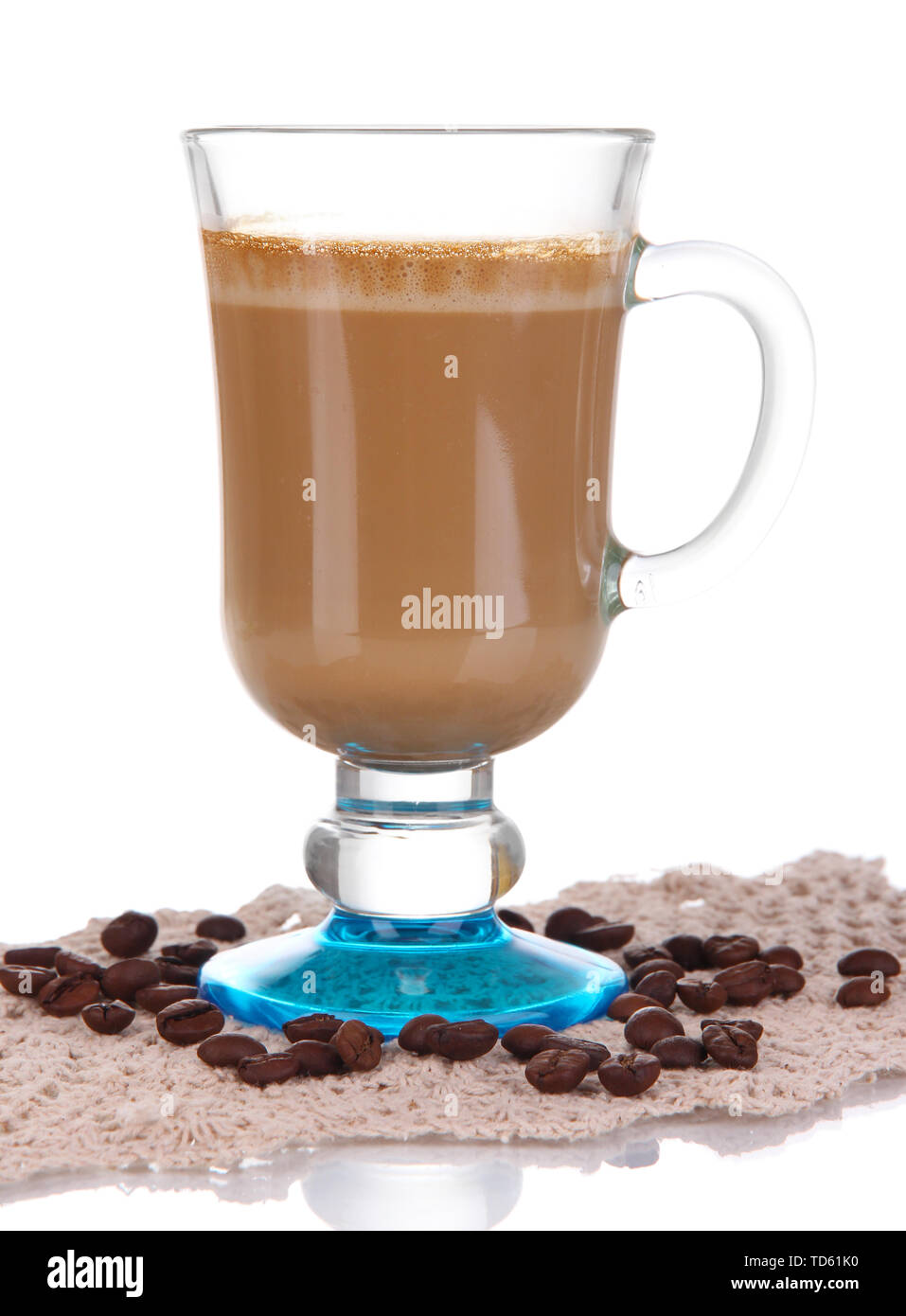 Layered coffee isolated on white Stock Photo - Alamy