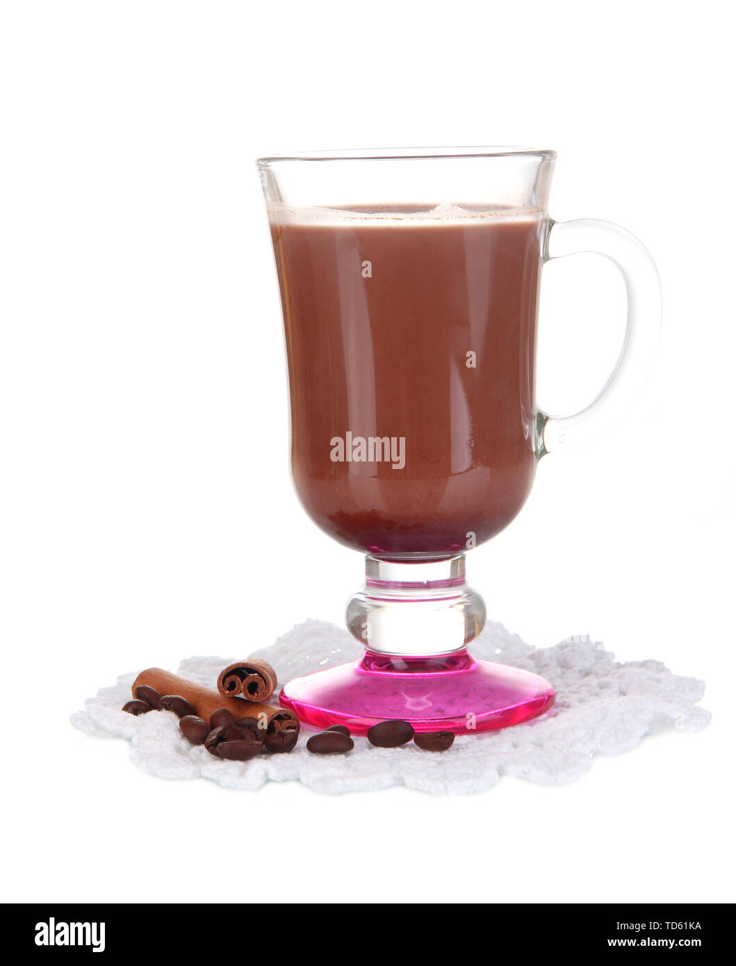 Layered coffee isolated on white Stock Photo - Alamy