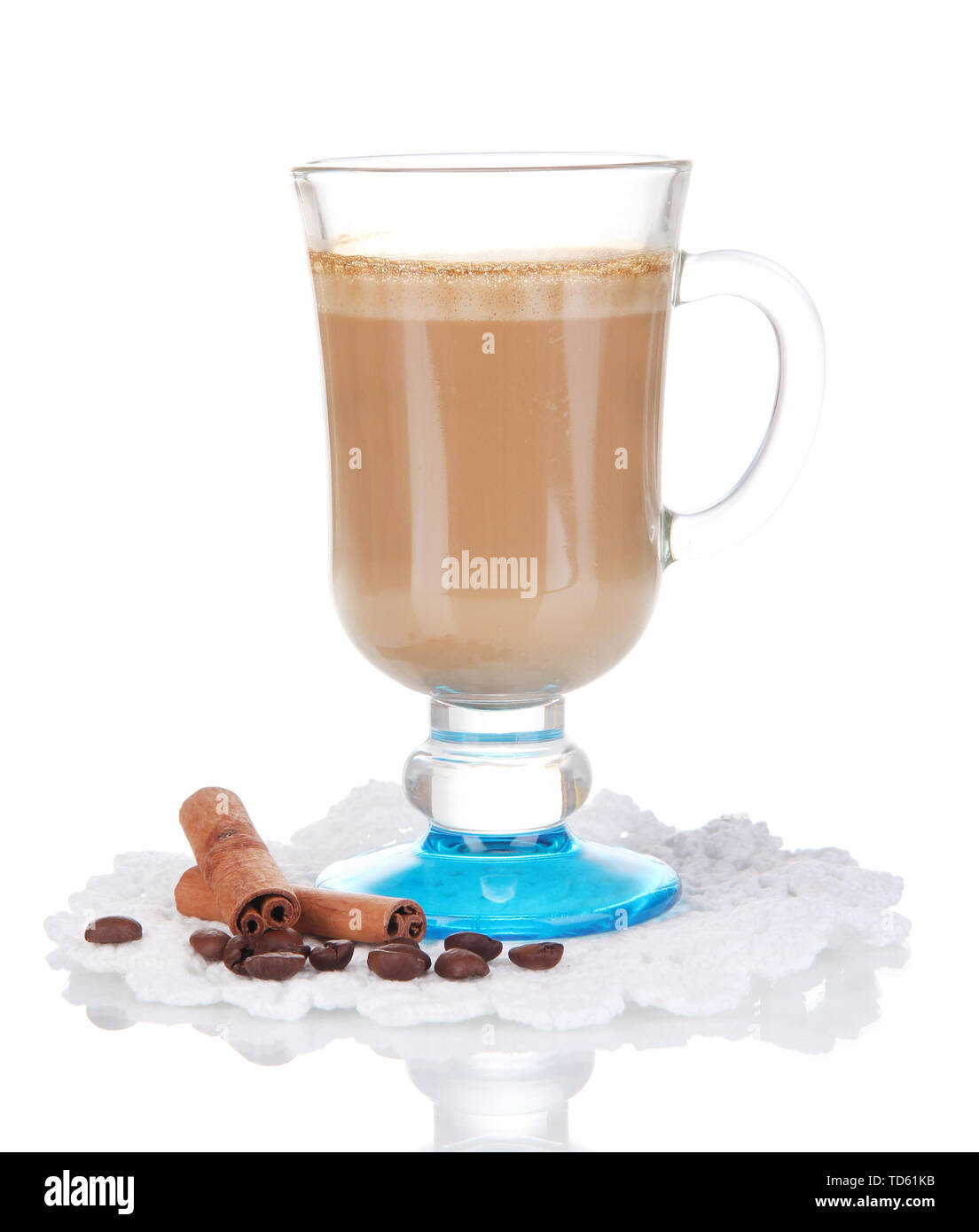 Layered coffee isolated on white Stock Photo - Alamy