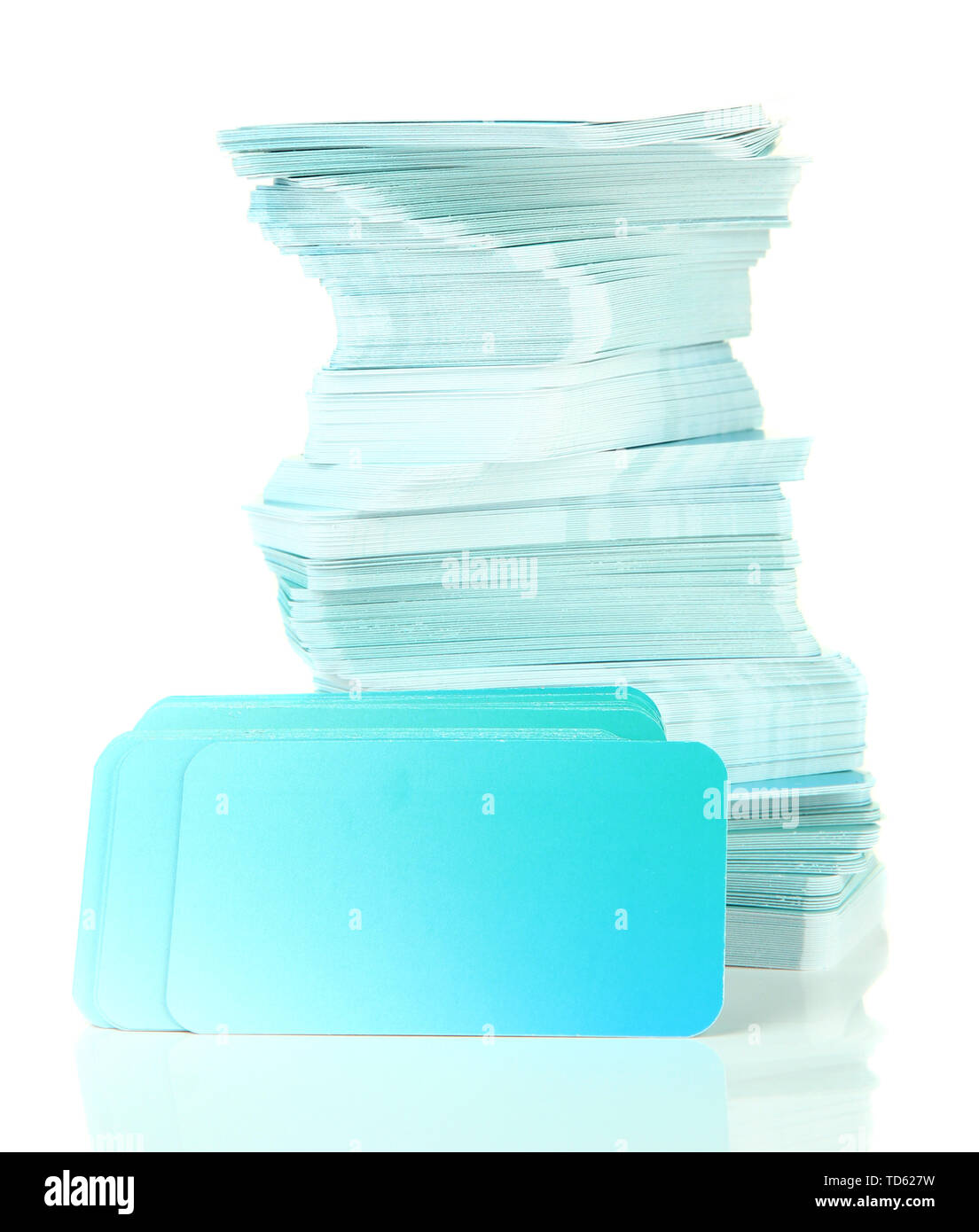 Stack of business cards, isolated on white Stock Photo - Alamy