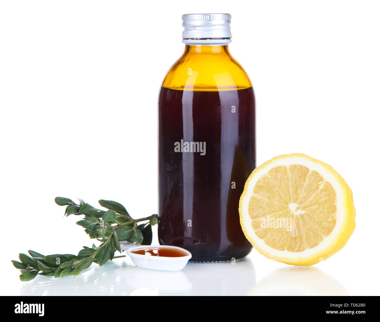 Cough syrup isolated on white Stock Photo - Alamy