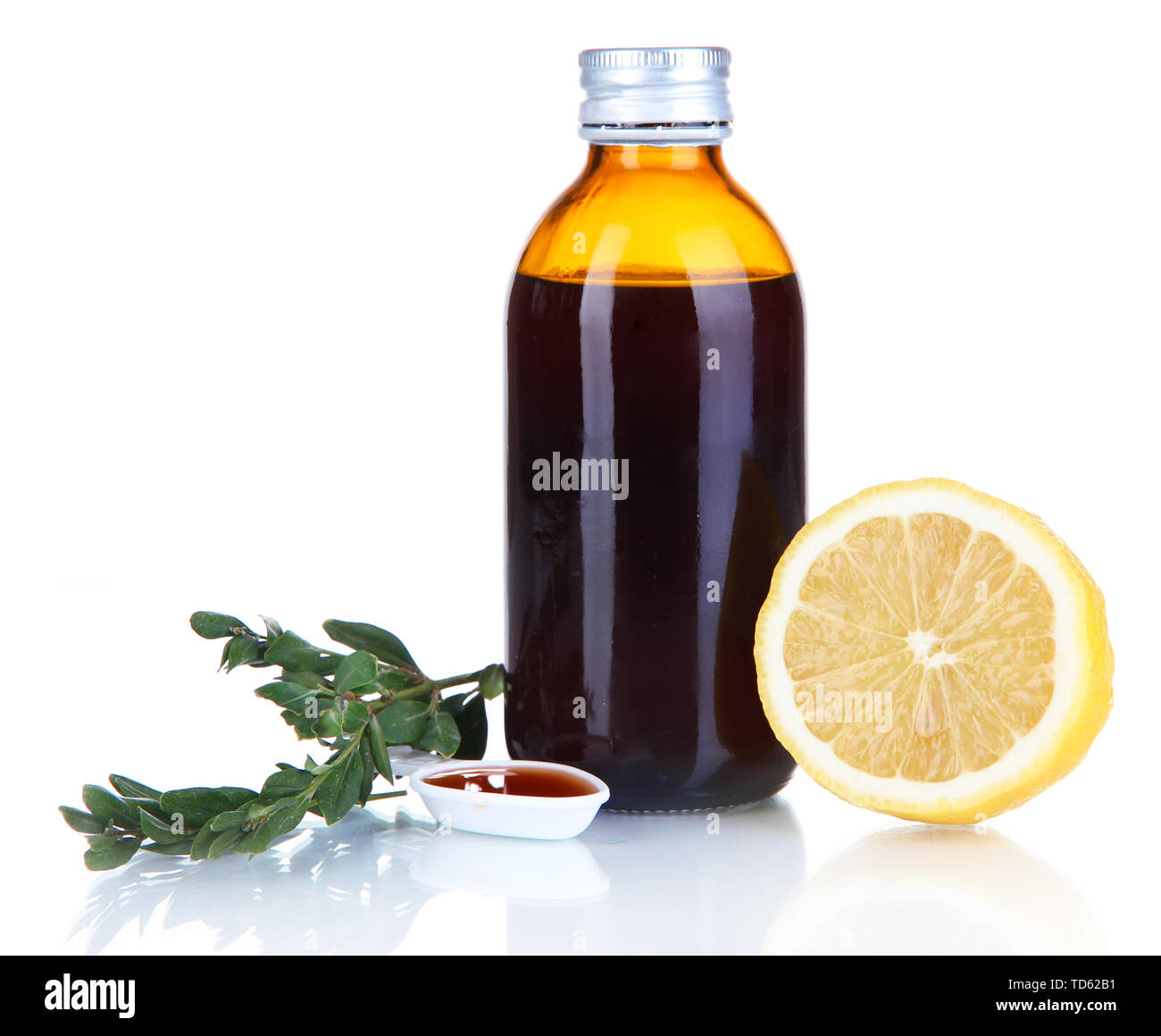 Cough syrup isolated on white Stock Photo - Alamy