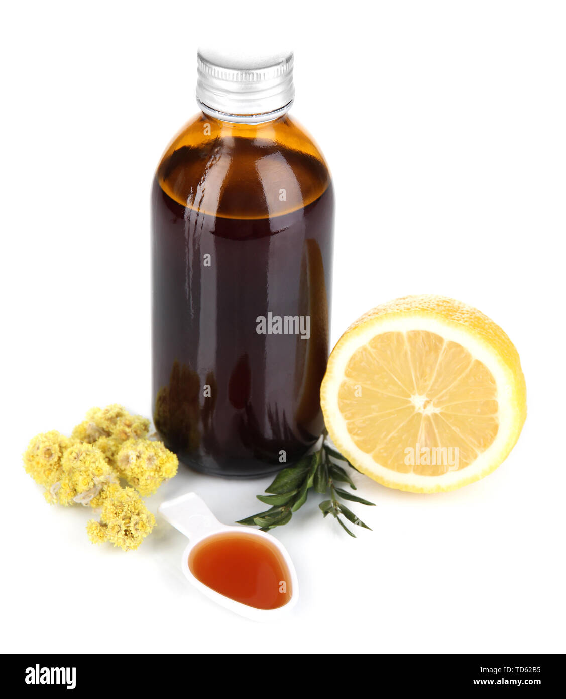 Cough syrup isolated on white Stock Photo - Alamy