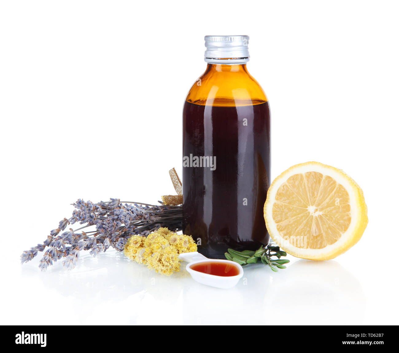 Cough syrup isolated on white Stock Photo - Alamy