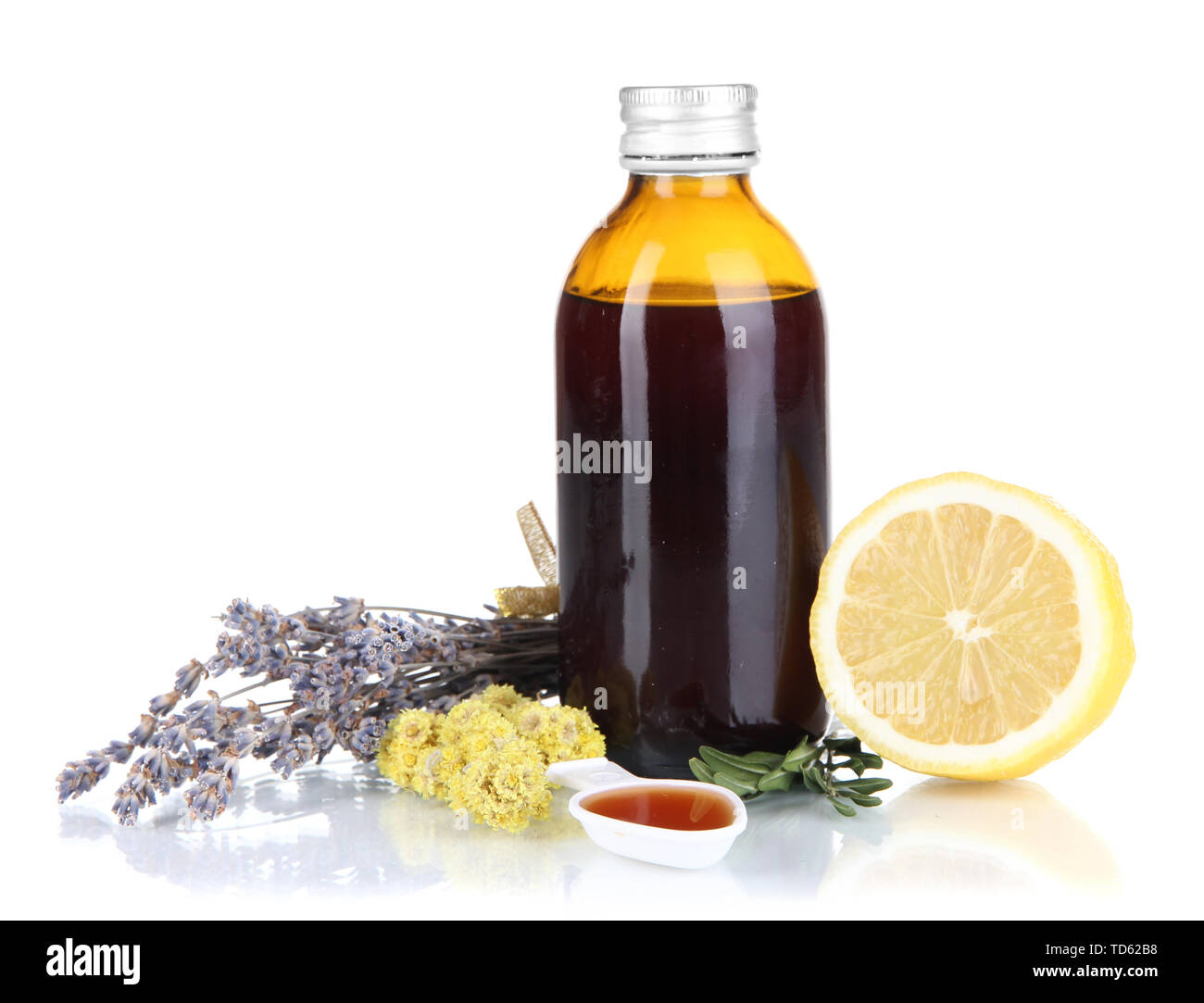 Cough syrup isolated on white Stock Photo - Alamy