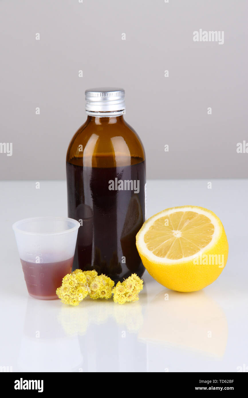 Cough syrup isolated on white Stock Photo - Alamy