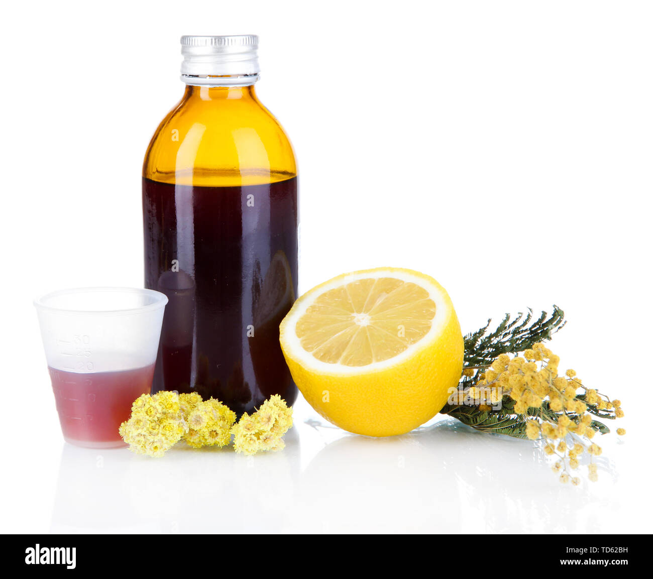 Cough syrup isolated on white Stock Photo - Alamy