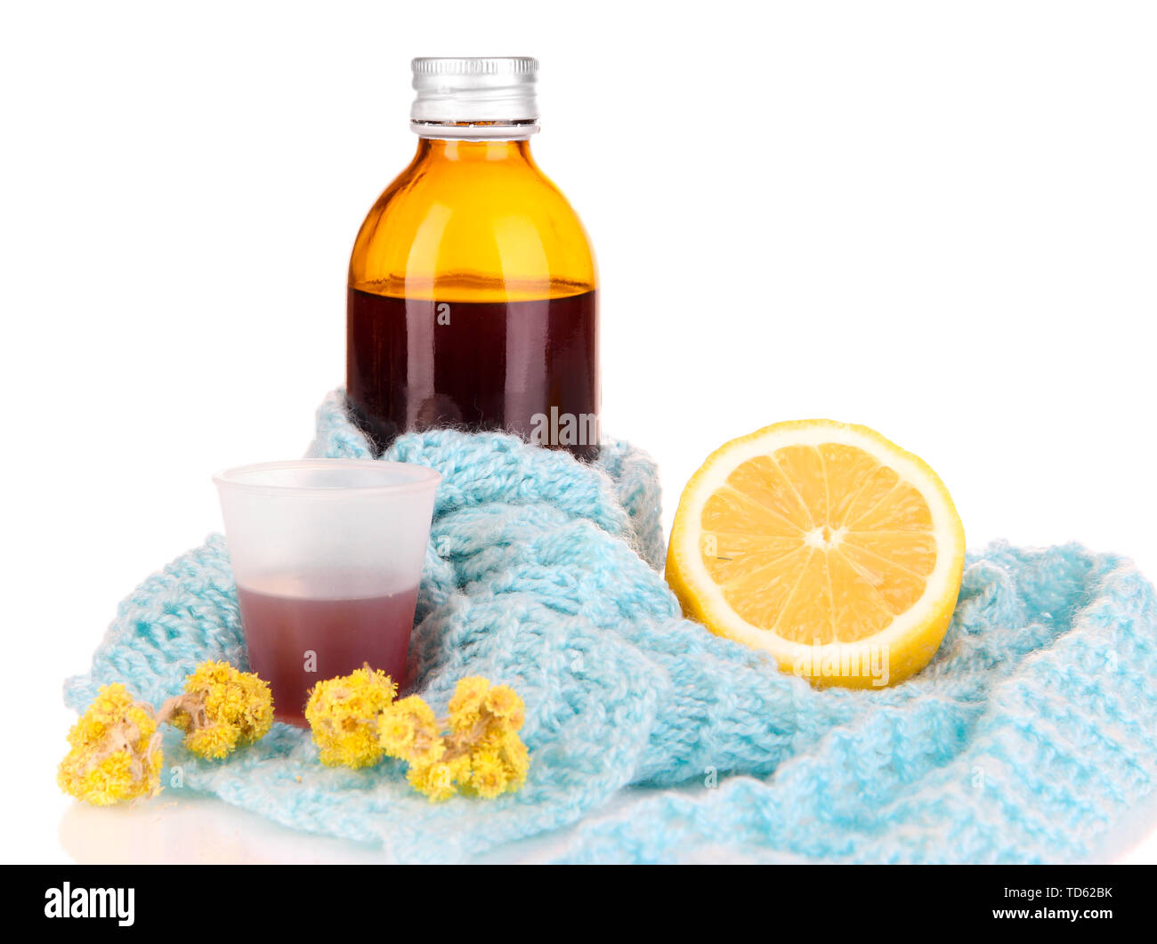 Cough syrup isolated on white Stock Photo - Alamy