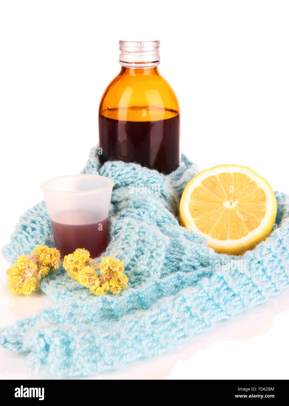 Cough syrup isolated on white Stock Photo - Alamy