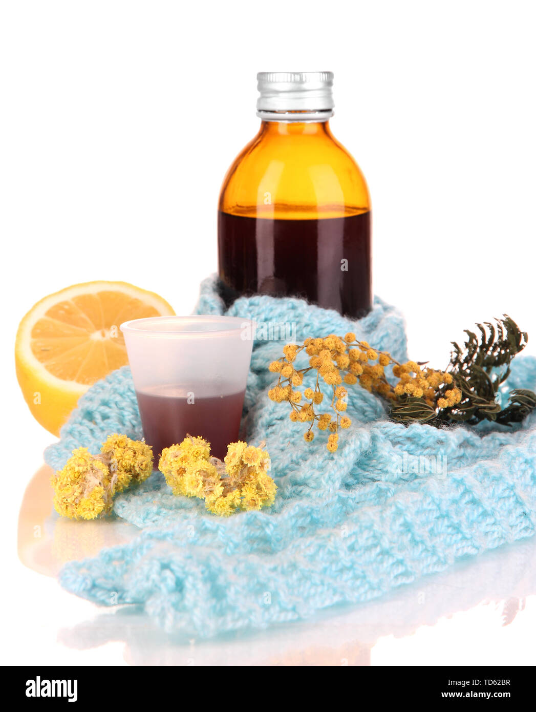 Cough syrup isolated on white Stock Photo - Alamy