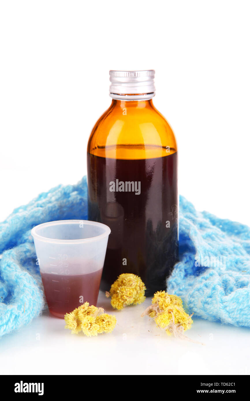 Cough syrup isolated on white Stock Photo - Alamy