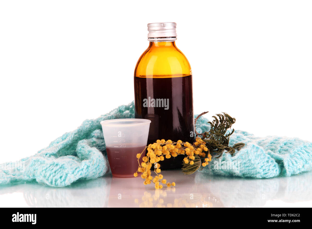Cough syrup isolated on white Stock Photo - Alamy