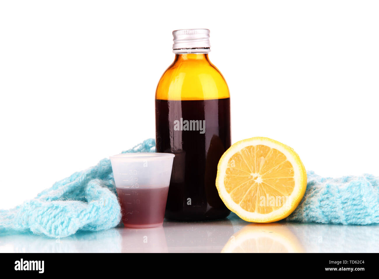 Cough syrup isolated on white Stock Photo - Alamy