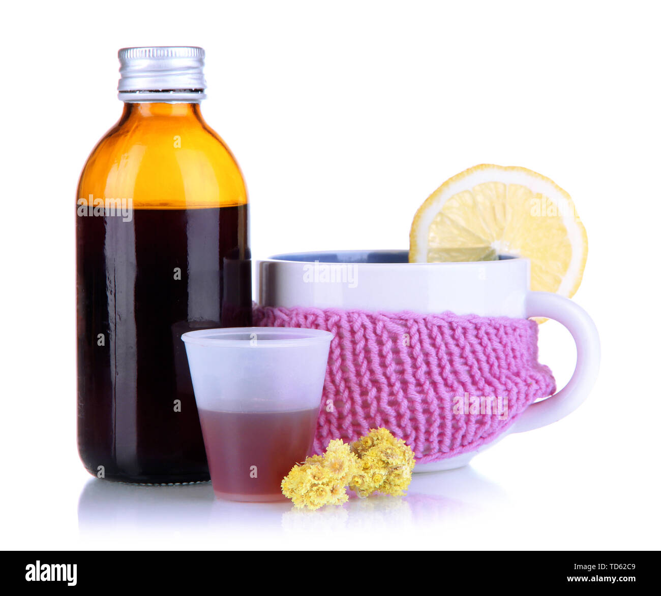 Cough syrup isolated on white Stock Photo - Alamy