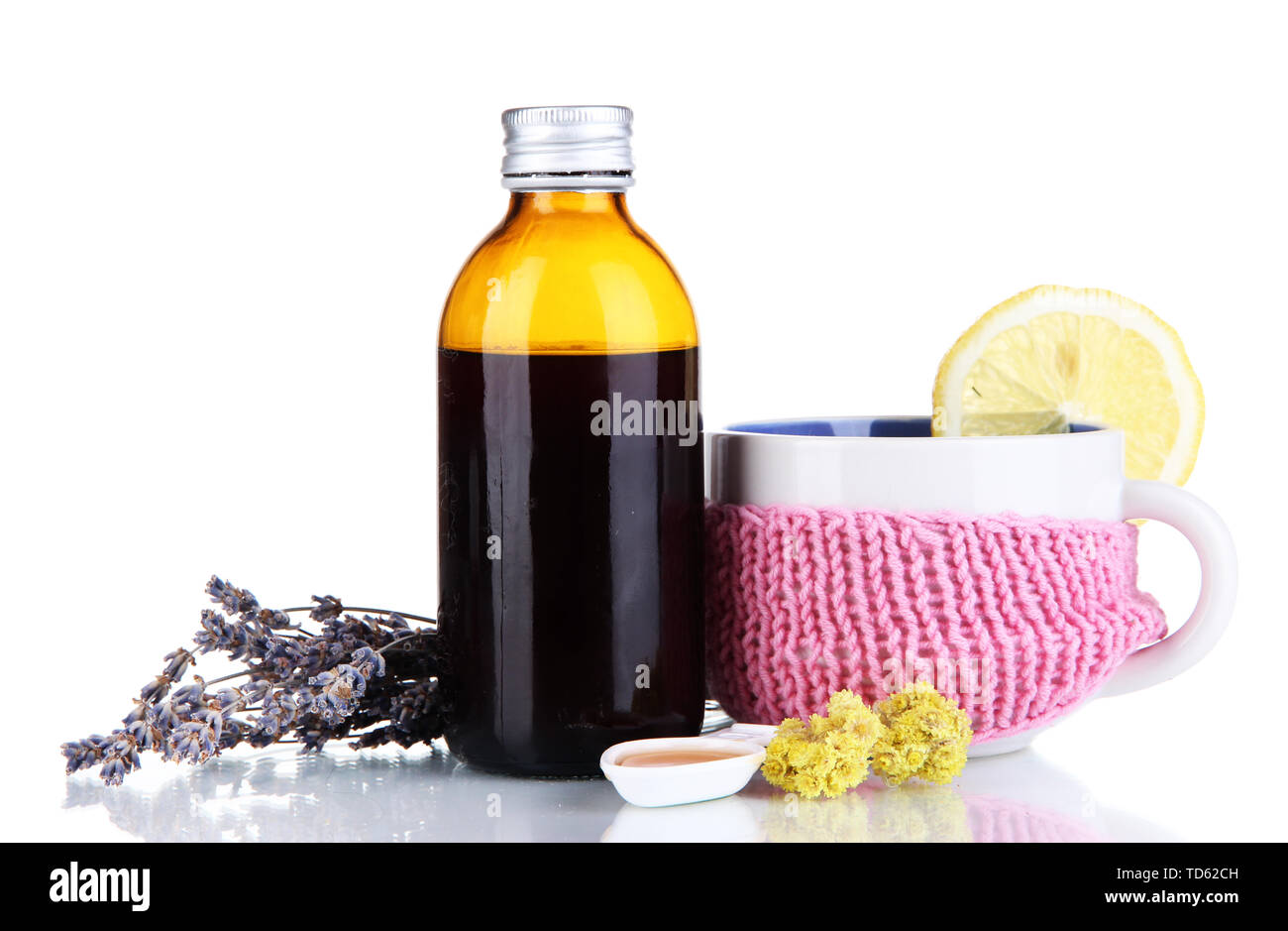 Cough syrup isolated on white Stock Photo - Alamy