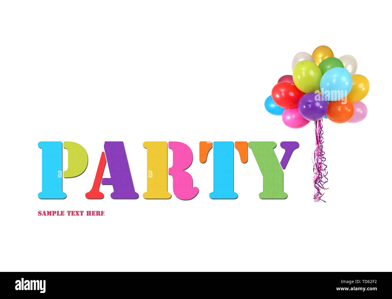 Many bright balloons isolated on white Stock Photo - Alamy