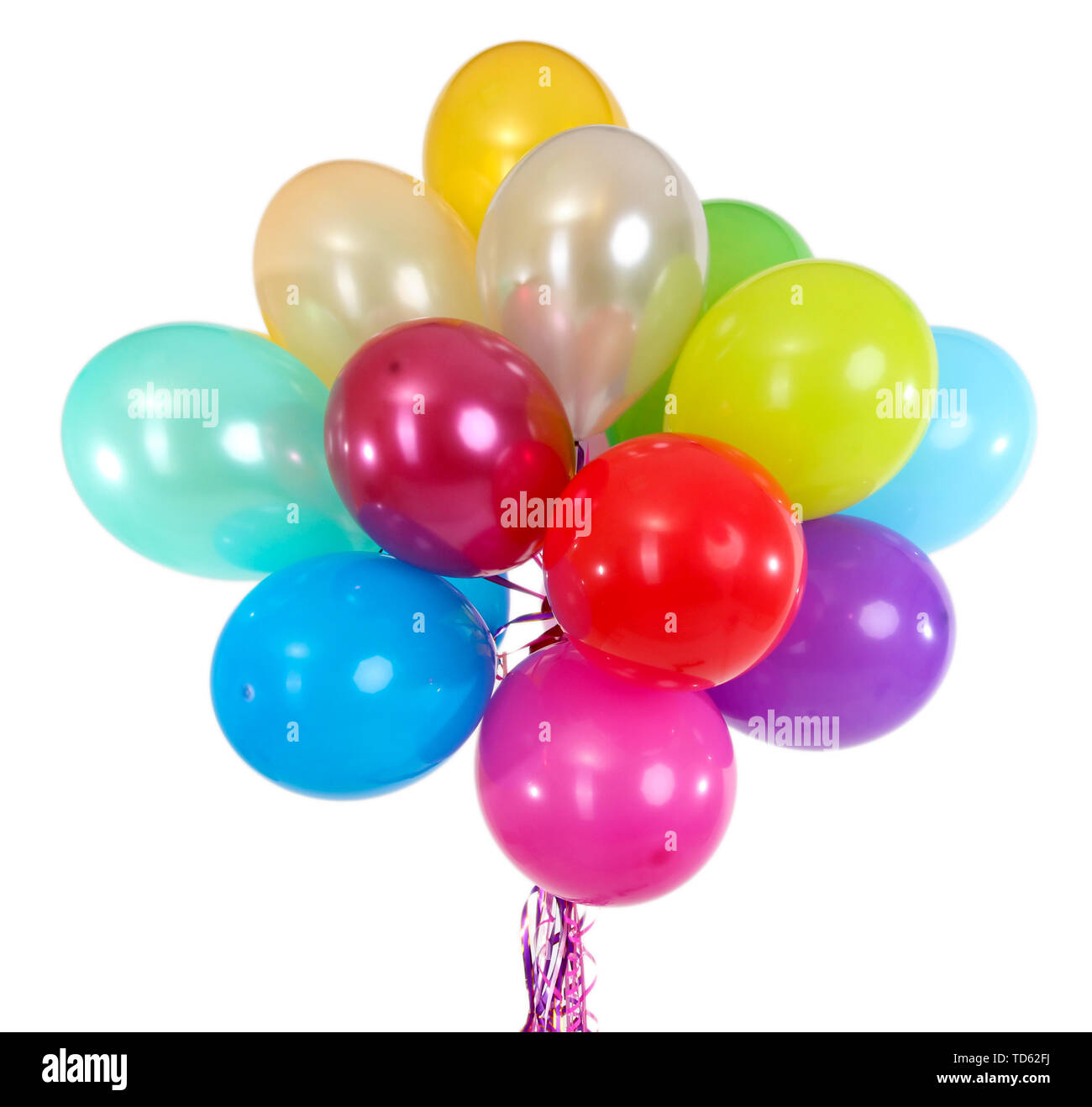 Many bright balloons isolated on white Stock Photo - Alamy