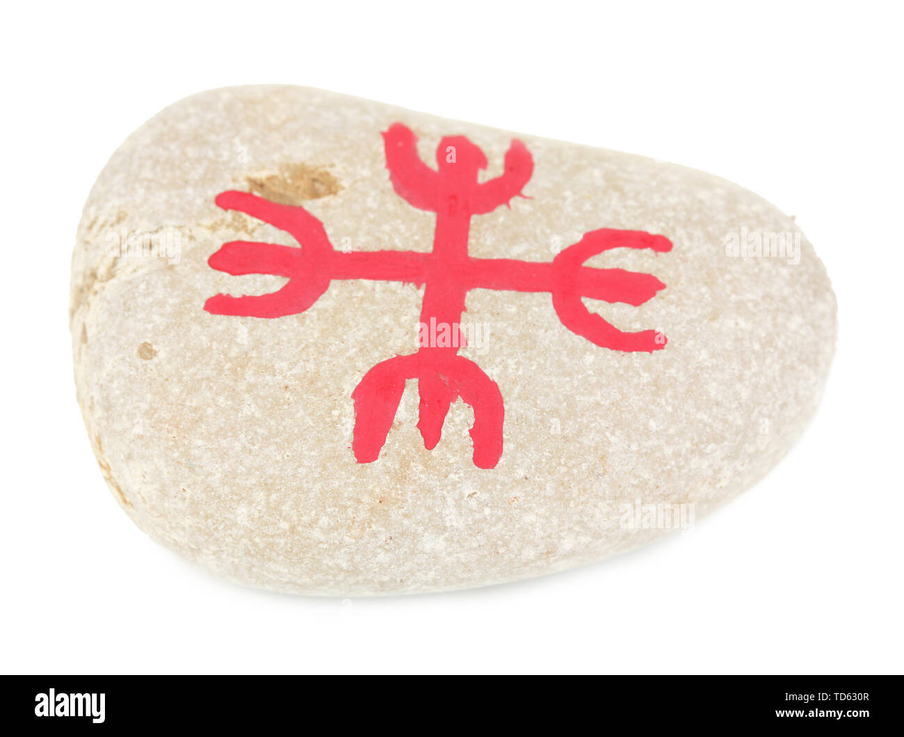 Fortune telling with symbols on stone isolated on white Stock Photo - Alamy