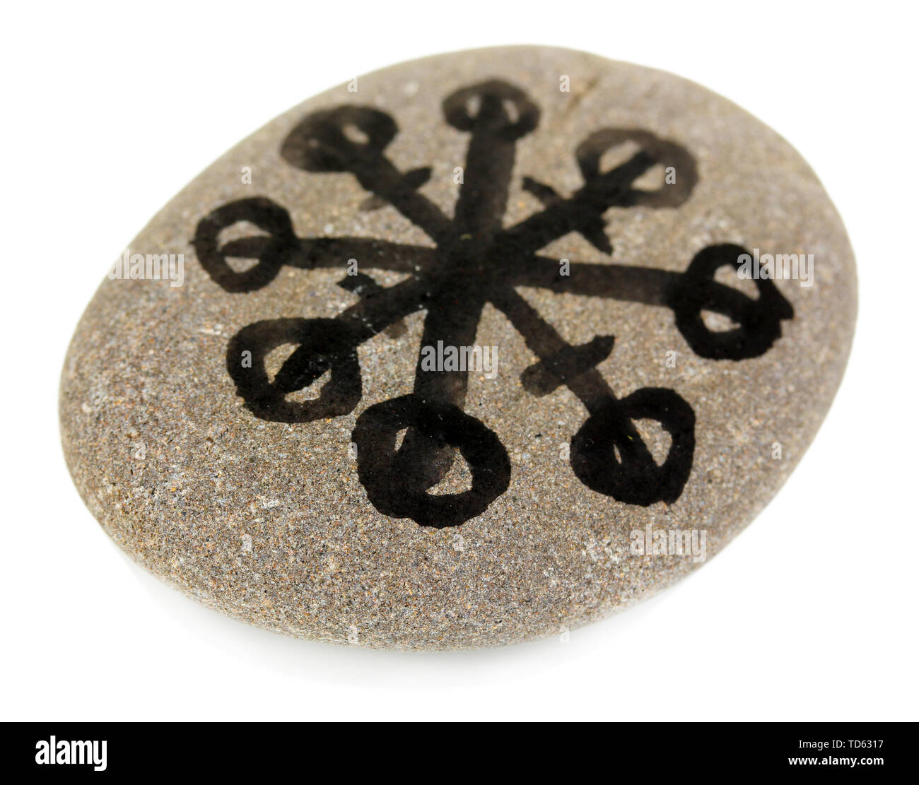 Fortune telling with symbols on stone isolated on white Stock Photo - Alamy
