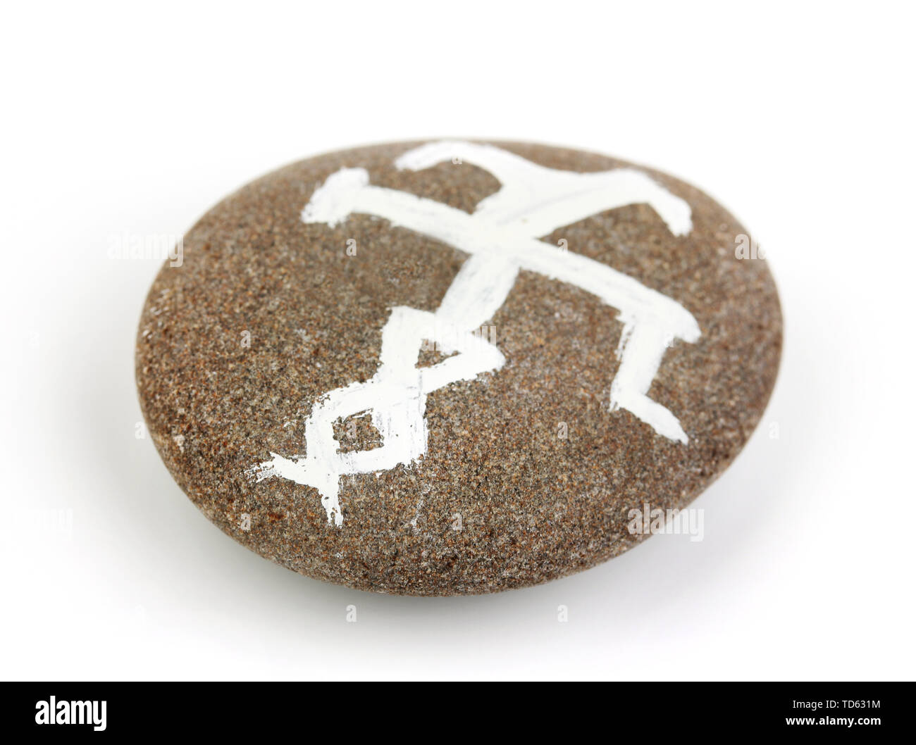 Fortune telling with symbols on stone isolated on white Stock Photo - Alamy