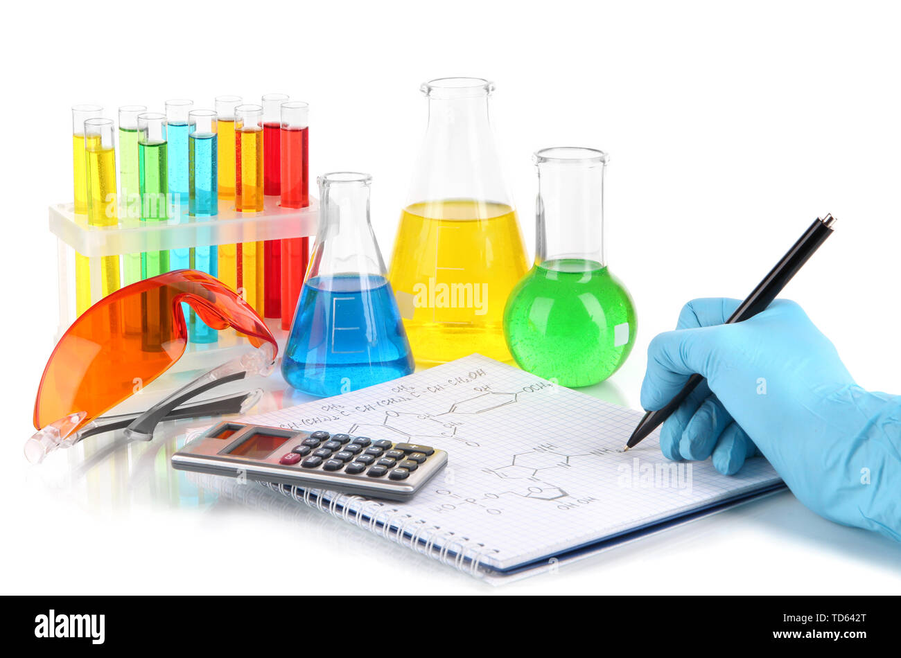 Scientist writing formula Cut Out Stock Images & Pictures - Alamy