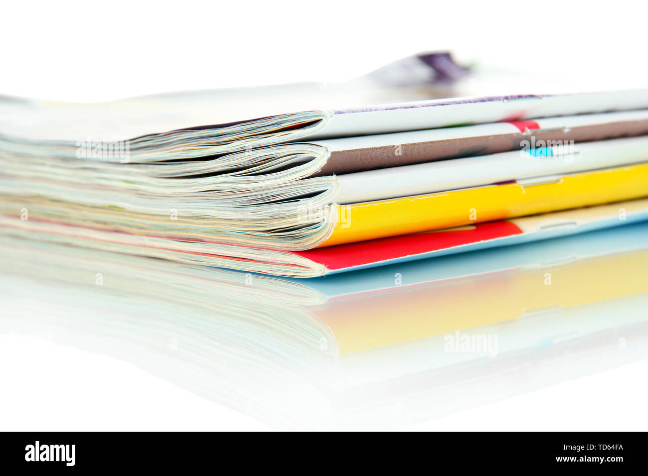 Many magazines isolated on white Stock Photo - Alamy