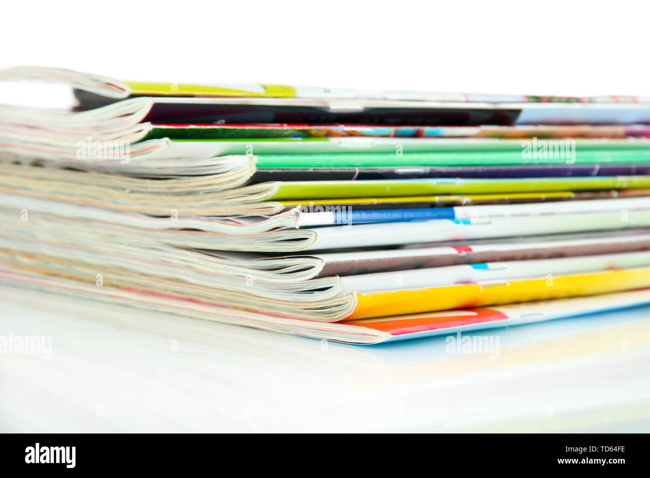 Many magazines isolated on white Stock Photo - Alamy